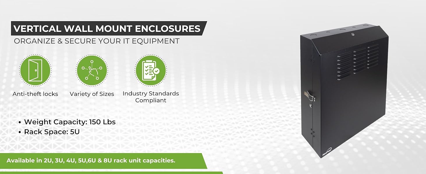 Amazon.com: NavePoint 5U Vertical Server Rack Enclosure, Low Profile, 20" Deep, Max Weight ...