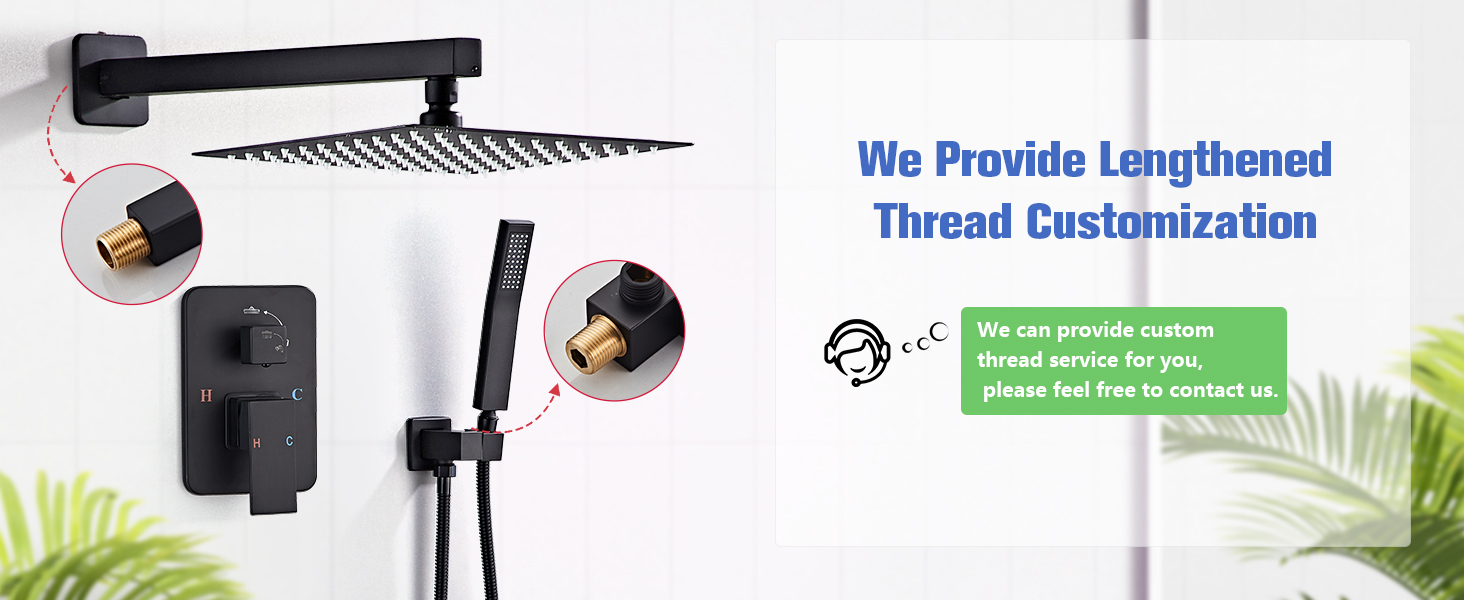 LCEVCGK Shower Faucet Set, Matte Black Rainfall Shower System Complete Wall Mounted for Bathroom ...