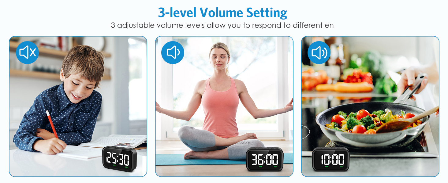 Newest AMIR Digital Timer, 3.5in Visual Timer Accurate Kitchen Timer, Magnetic Countdown Timer ...