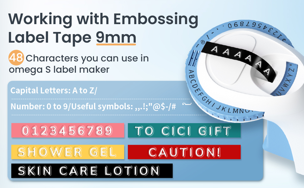 Airmall Omega S Embossing Label Maker Machine, Vintage Blue Portable ...