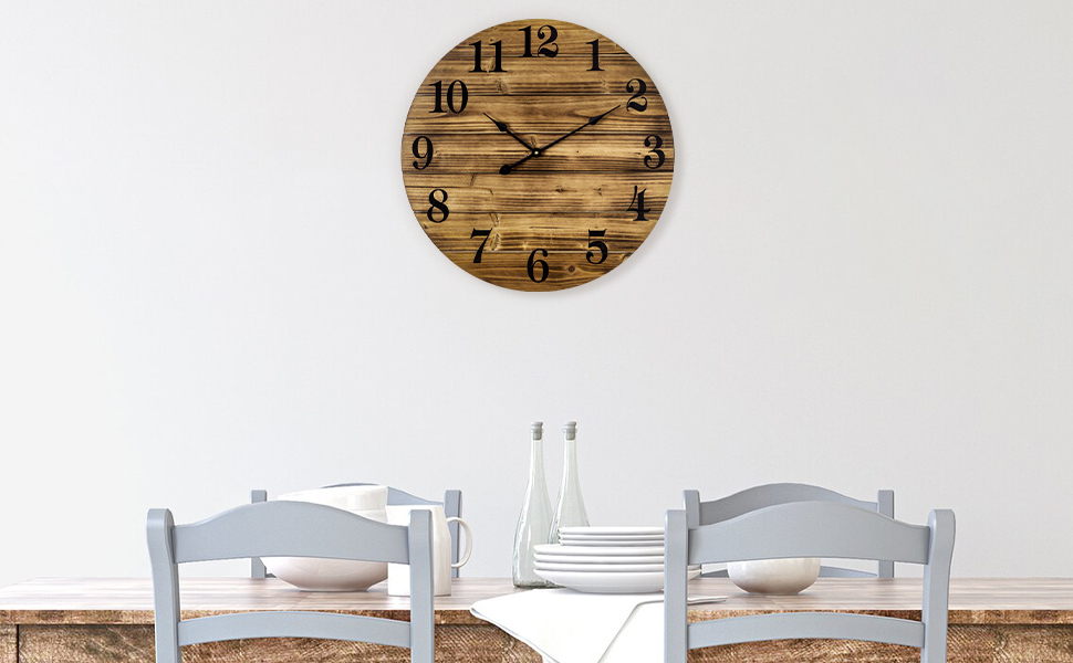 Amazon.com: Alarmore Farmhouse Wall Clock, 24 Inch Large Wall Clocks ...