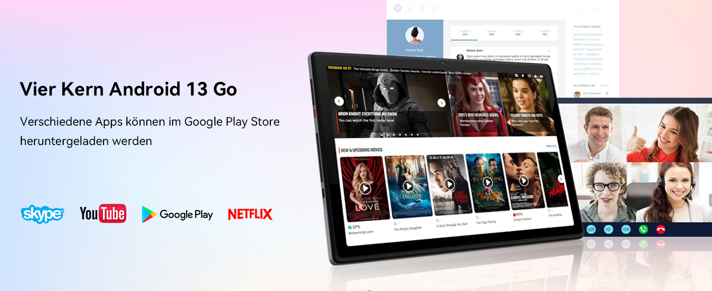 HiGrace Tablet 10 Inch Android 13 Go Tablet PC 6GB RAM + 64GB ROM, Quad Core, 1280 x 800 HD IPS ...