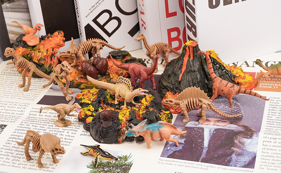 Amazon.com: SAIEMNOOET Realistic Dinosaur Animal Figurines Fossil ...