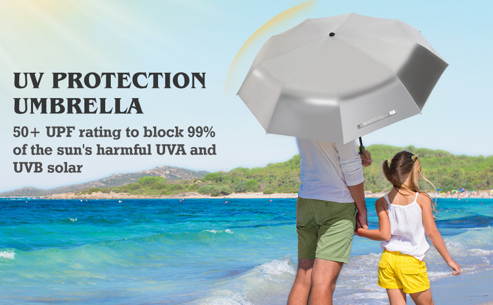 ZOMAKE Travel Umbrella UV Protection - Parapluie Compact Solide Packable Sun Umbrellas Compact ...