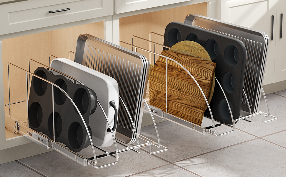 Amazon.com: ROOMTEC Pull Out Organizer for Cookie Sheet, Cutting Board ...