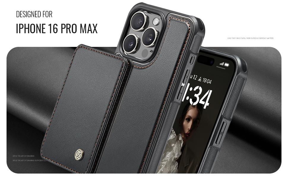 Hongxinyu Wallet Case for iPhone 16 Pro Max Compatible with MagSafe for Men Women, Detachable ...