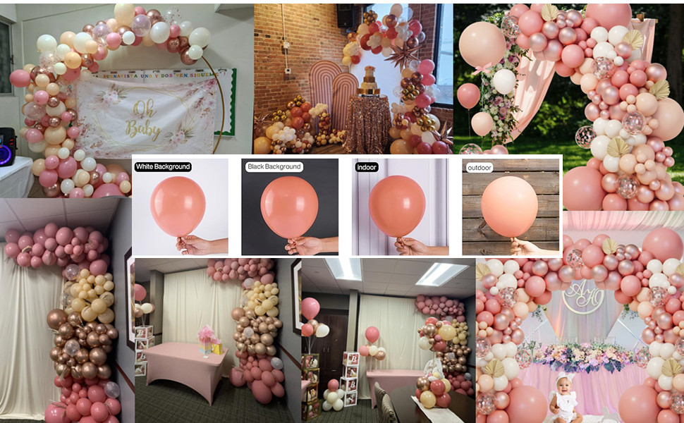 Amazon.com: 151Pcs Blush Pink Balloons Garland Arch Kit, Retro Dusty Pink Nude Rose Gold Ivory ...