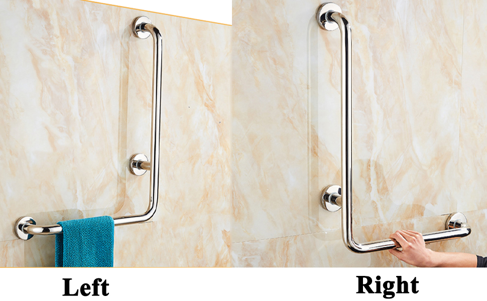 Amazon.com: Shower Handicap Grab Bars for Bathroom Wall, L-Shaped Grab Bar, Stainless Steel ...