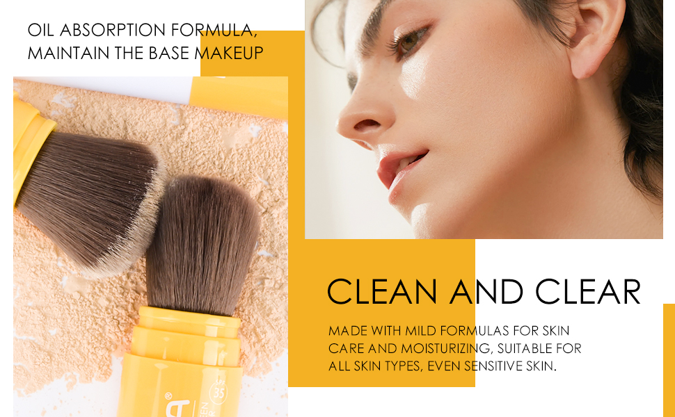 Mineral Sunscreen Setting Powder, SPF50+ Brush On Sunscreen Powder Sunscreen for Scalp, Hair ...