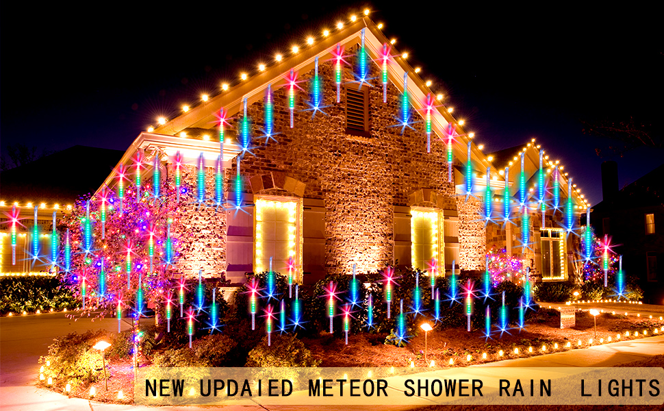 FYYZY Christmas Lights Meteor Shower Rain Light Falling Rain Lights ...