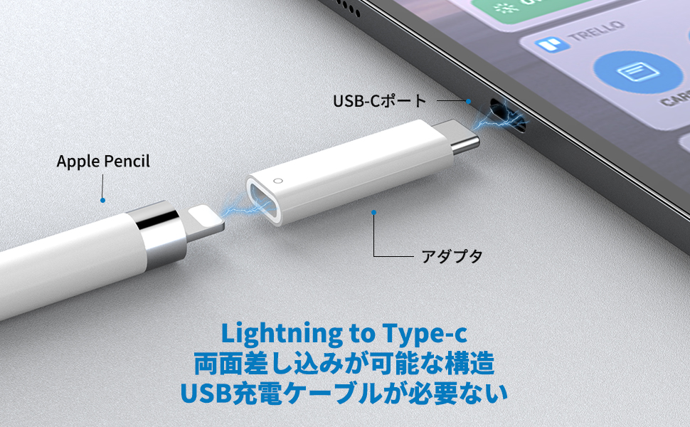 Amazon.co.jp: 【令和五年新モデル 】Apple USB-C - Apple Pencilアダプタ 対応iPad第10世代 充電とBluetoothペアリング可能 ペンシル充電用 ...