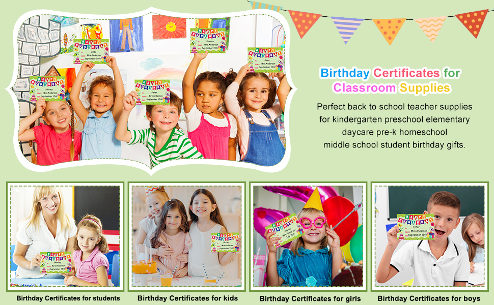 Amazon.com : WhatSign 30PCS Happy Birthday Certificates for Students ...