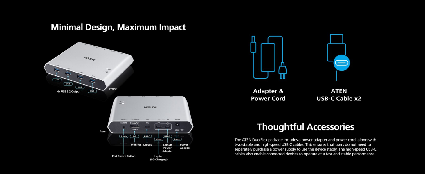 Amazon.com: ATEN US3311 2-Port USB-C KVM Switch 2 PC 1 Monitor DisplayPort Out - 8K / 4K - 144hz ...