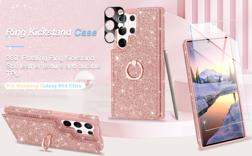 Amazon.com: Casewind for Samsung Galaxy S24 Ultra Case Wallet,with [Screen Protector + Camera ...