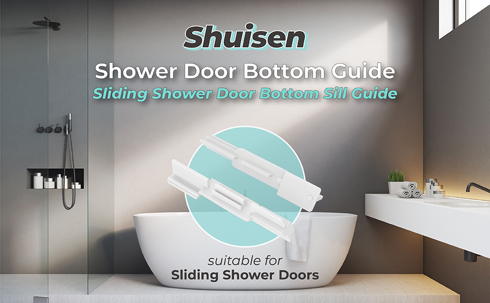 Amazon.com: Shuisen Sliding Shower Door Bottom Sill Guide for Framed Sliding Glass Shower Doors ...