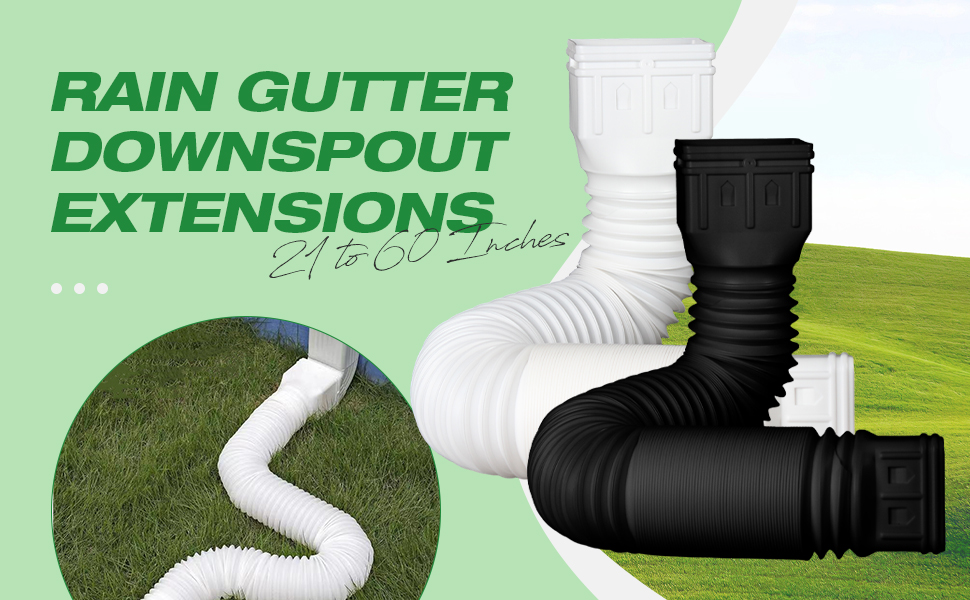 Amazon.com : Rain Gutter Downspout Extensions, 2Packs Flexible Drain ...