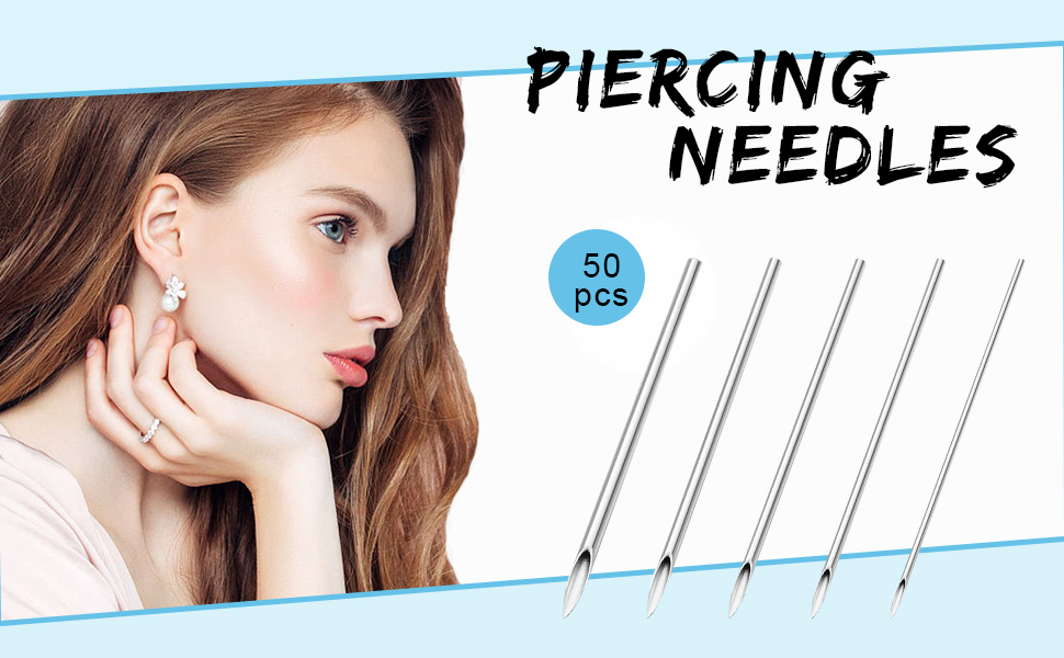 Amazon.com: Yangna 50pcs Piercing Needles Kit - 12G 14G 16G 18G 20G Mixed Gauges, 316L Stainless ...