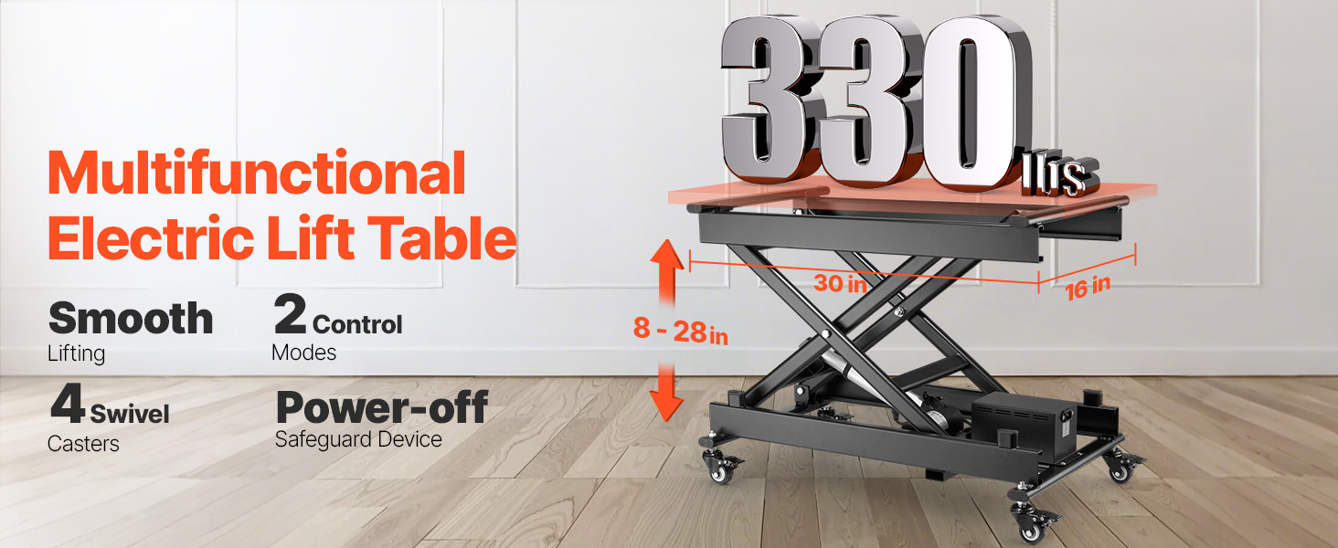 Amazon.com: VEVOR Mesa elevadora eléctrica, capacidad de 330 libras, mesa elevadora de tijera ...