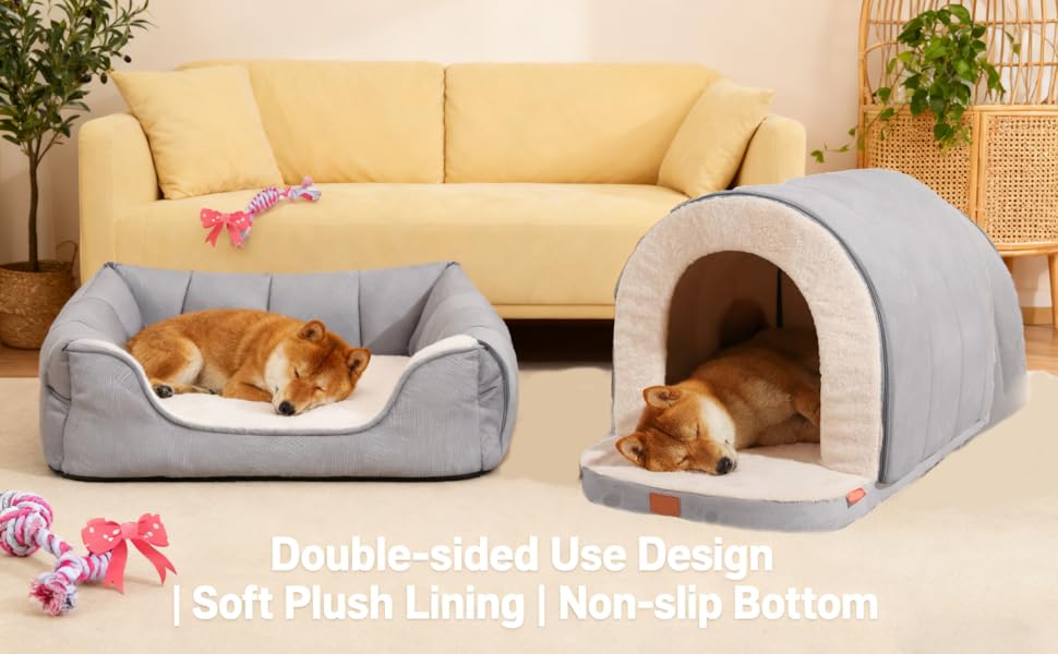 Amazon.com : Cave-Style Warm Deep Sleeping Snug Cat Cave Dog House, Orthopedic Plush Pet Bed ...