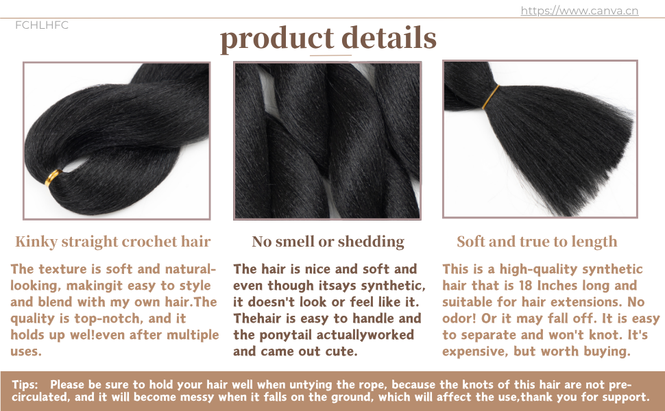 Amazon.com : Kinky Straight Vixen Crochet hair 18Inch Natural Black Color Yaki Kinky Straight 3 ...