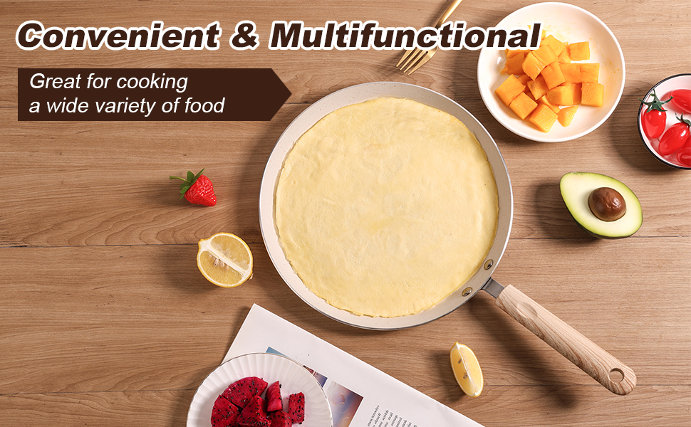 Amazon.com: Zalnuuk Crepe Pan, 10 Inch Dosa Pan with Spreader, Nonstick Dosa Tawa for All Stove ...