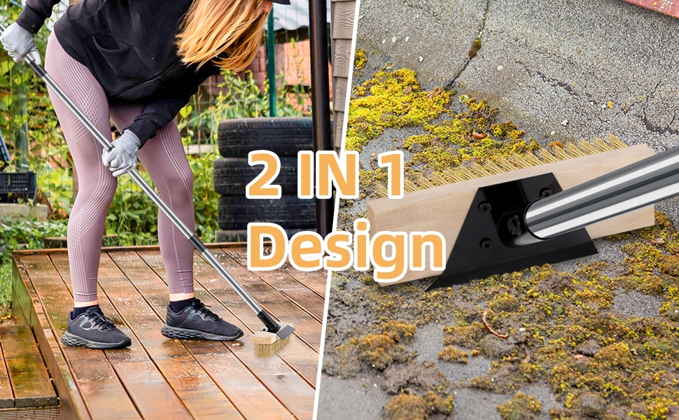 Amazon.com: Deck Brushes for Scrubbing Heavy Duty-Deck Scrub Brush with ...