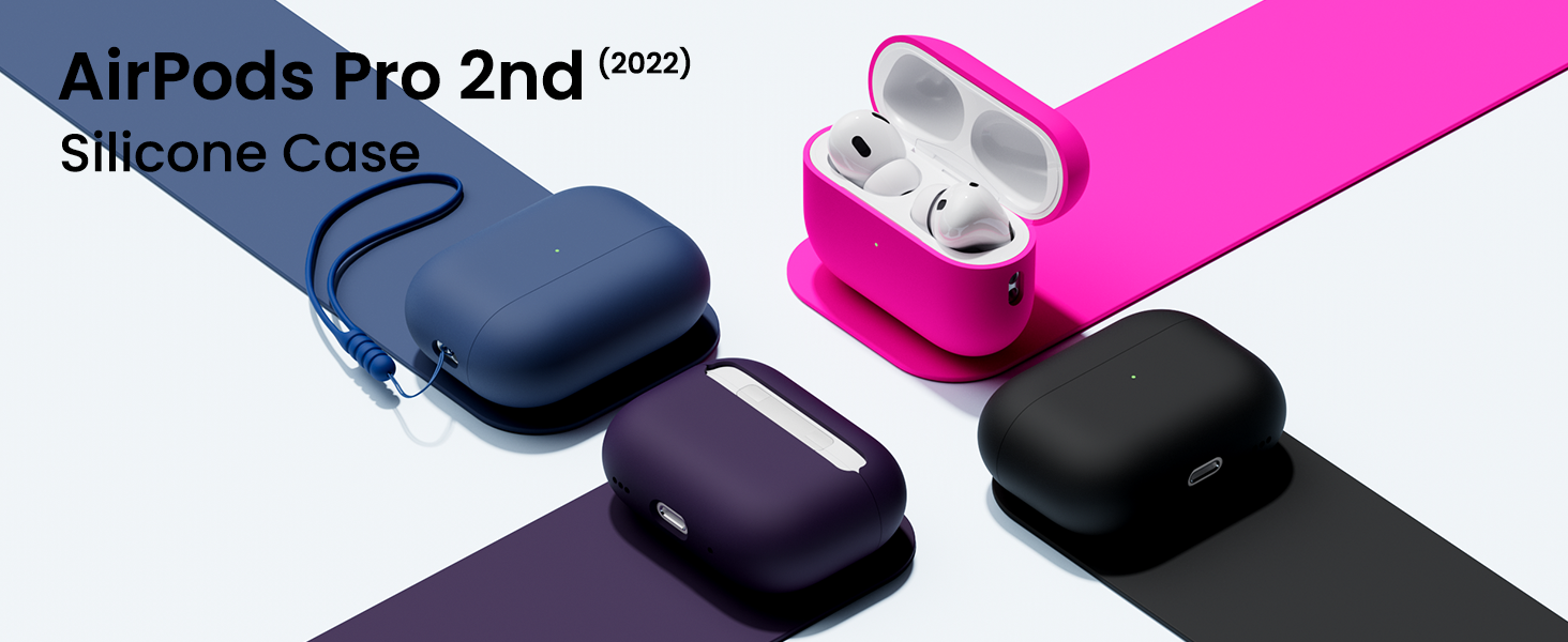 Amazon.com: ORNARTO Compatible with AirPods Pro 2 Case (2022), Protective Liquid Silicone Case ...