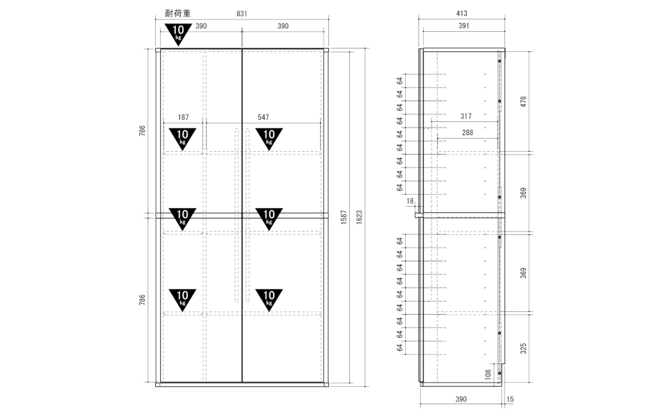 Amazon｜室内物置 両開き 扉付き 収納庫 ストッカー 収納ラック キャビネット 木製ロッカー 本棚 書類整理 おしゃれ ブラウン lfm-1680lk-db｜キャビネット オンライン通販