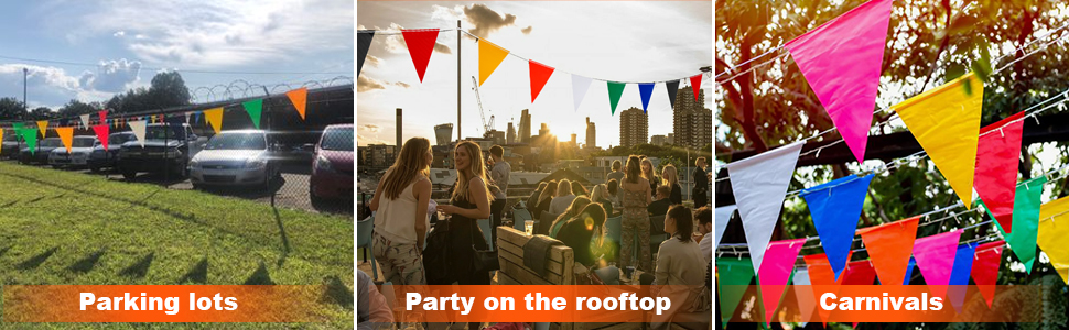 Amazon.com: Multicolor Pennant Safety Flags, Perimeter Warning Flag ...