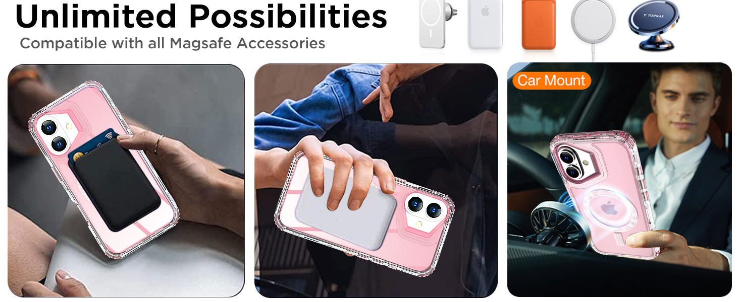 Amazon.com: AICase for iPhone 16 Case,Clear Compatible with MagSafe,3 in 1 Heavy Duty Drop ...