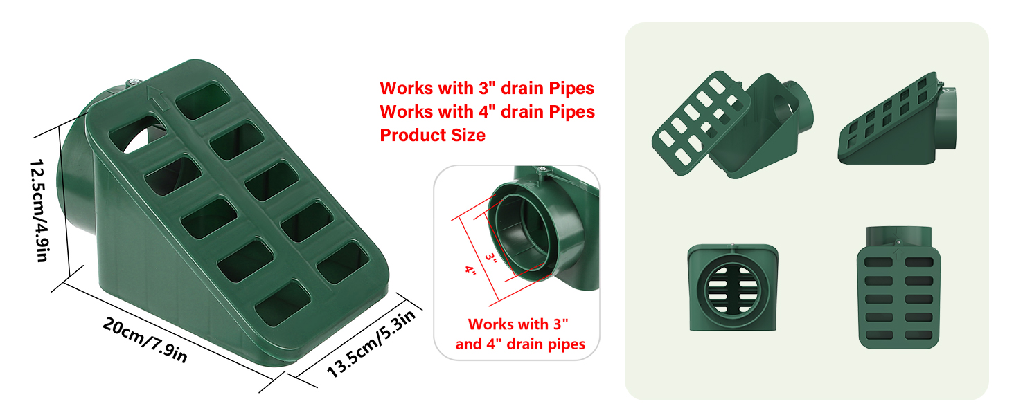 Kisotay Lawn Yard Angled Drainage Grate, Brown Yard Drain Grate Emitter ...