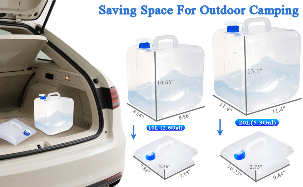 Amazon.com : Collapsible Water Container with Spigot & Hook, BPA Free Water Jug, Foldable ...