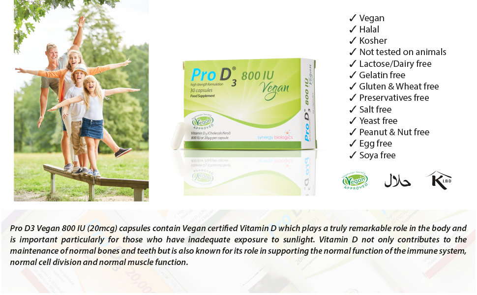 Pro D3 Vegan 800 IU (Vitamin D3-800 IU / 20mcg) Vegan Certified - Cruelty Free - Gluten Free ...
