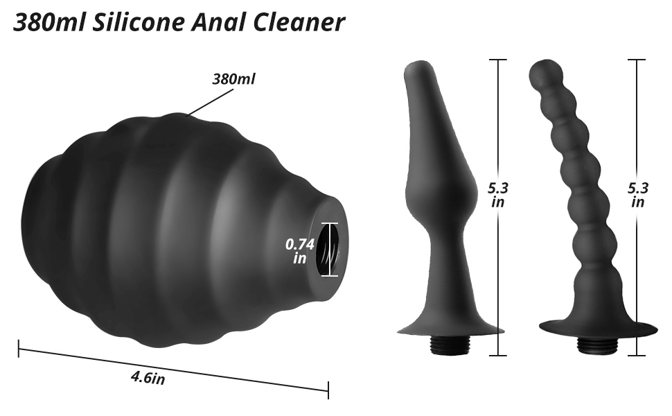 Amazon.com: Enema Bulb, Anal Cleaner with 2 Replaceable Nozzles 380ml Silicone Unisex Shower ...