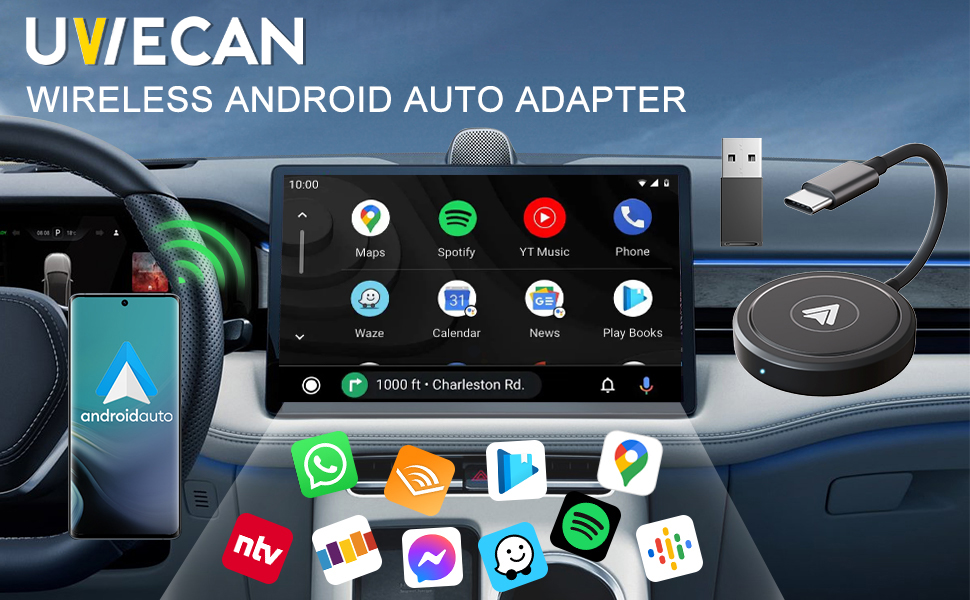 Amazon.com: Wireless Android Auto Car Adapter, Android Auto Adapter ...