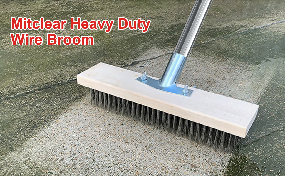 Amazon.com: Mitclear Heavy Duty Wire Broom with Telescopic Handle(57IN ...