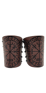 Amazon.com: HiiFeuer Viking Arm Bracer Embossed Fenrir Mjolnir Faux ...