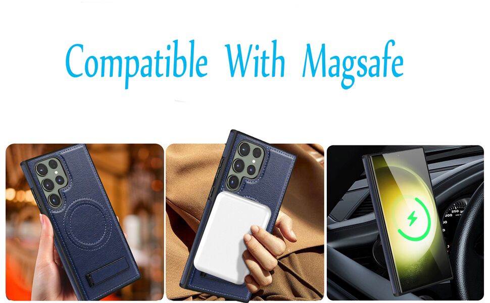 Amazon.com: Lunivop for Samsung Galaxy s24 Ultra Case Leather [Compatible with Magsafe Wireless ...