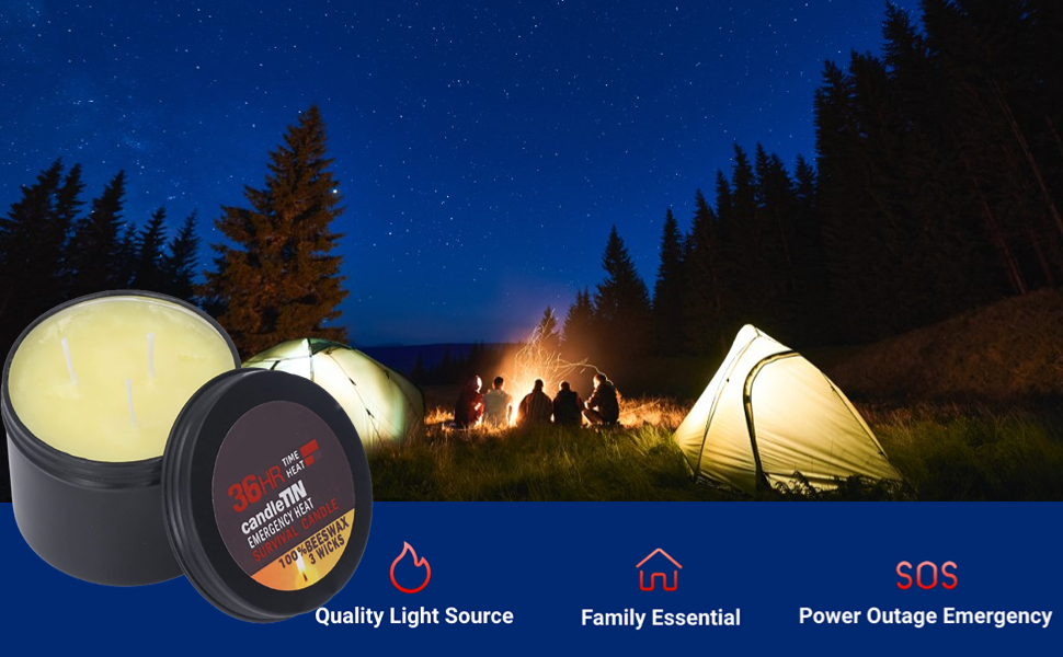 Amazon.com: Asixxsix 3 Wick 36 Hour Emergency Candle, Long Lasting ...