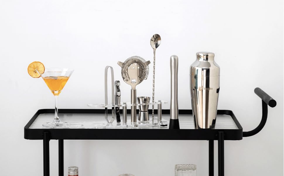 Amazon.com: Btuqbu Cocktail Shaker Set with Arcylic Stand, Mixology Bartender Kit for Drink ...