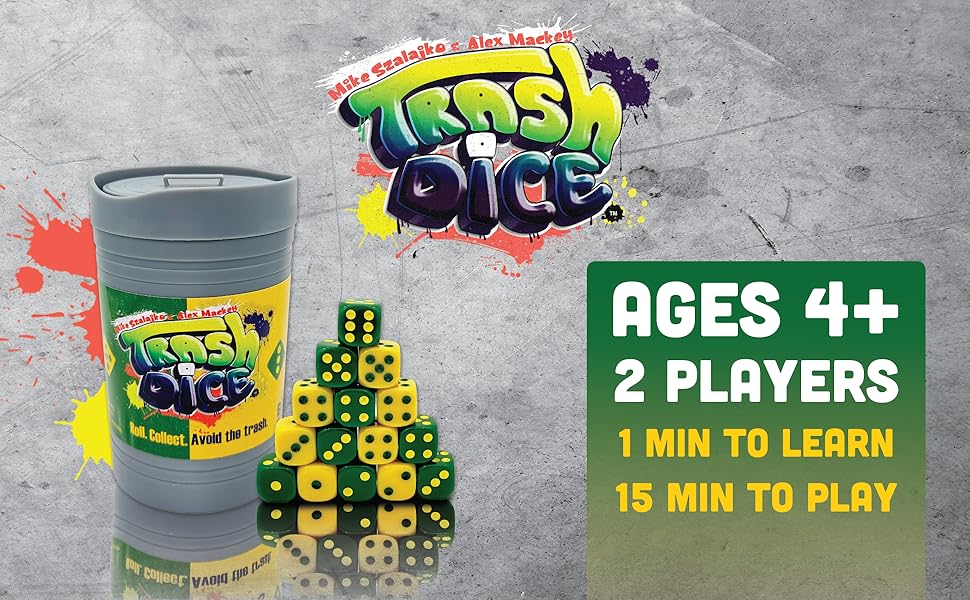 Amazon.com: Big Discoveries Trash Dice - Fast-Paced Family Dice Game | Exciting 2-Player Board ...