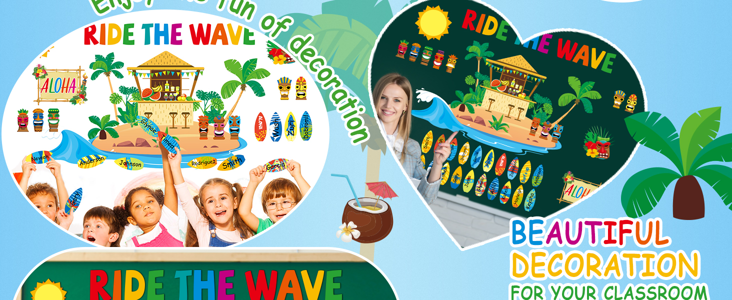 Amazon.com: Summer Classroom Bulletin Board Decorations Hawaiian Back ...