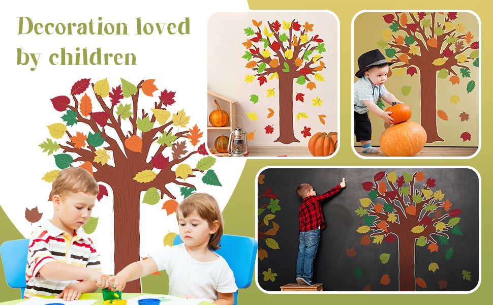 Amazon.com : 78 Pieces Classroom Tree Bulletin Board Set Autumn ...