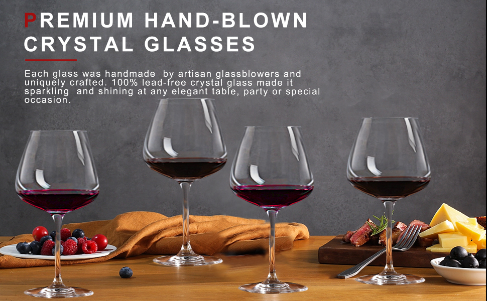 Amazon.com | Super Large 30OZ Wine Glasses-Hand Blown Crystal Giant ...