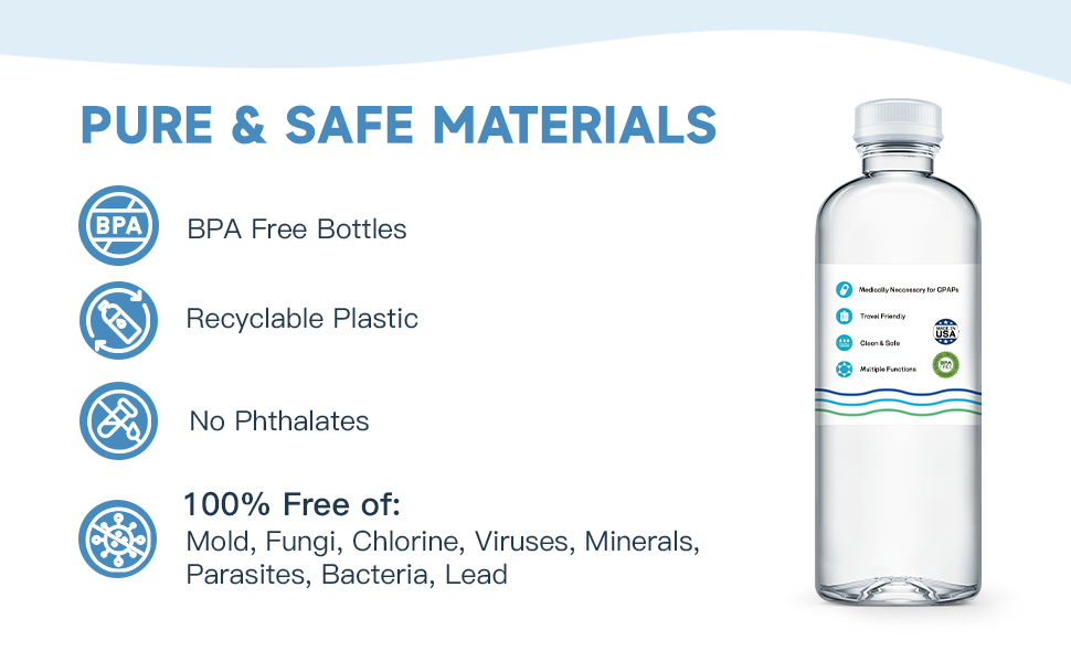 Amazon.com: 12 oz 6-Pack Distilled Water for CPAP Machines | Made in USA | Use with ResMed and ...