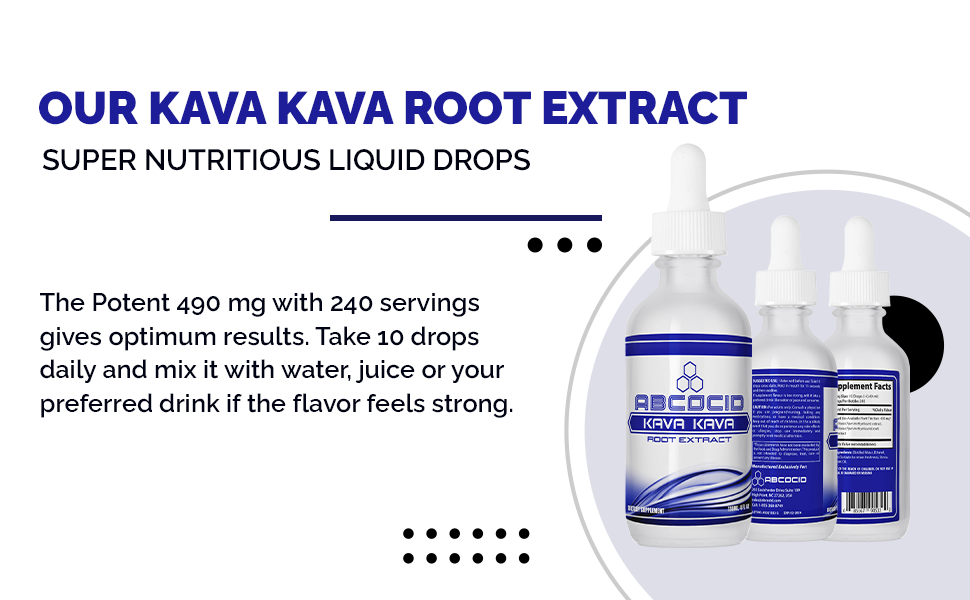 Amazon.com: ABCOCID Kava Kava Root Extract 490 mg, 4 Oz Liquid, 240 Servings, Made in USA, Quick ...