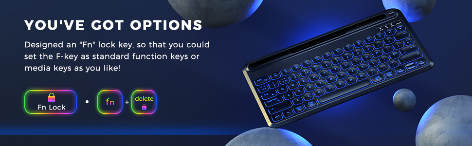 Amazon.com: seenda Backlit Bluetooth Keyboard for Tablet Phone Computer ...