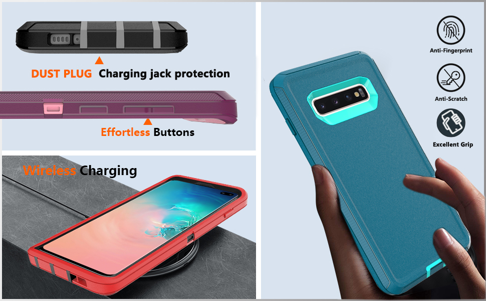 Amazon.com: HONG-AMY for Galaxy S10 Plus Case with Self Healing Flexible TPU Screen Protector [2 ...