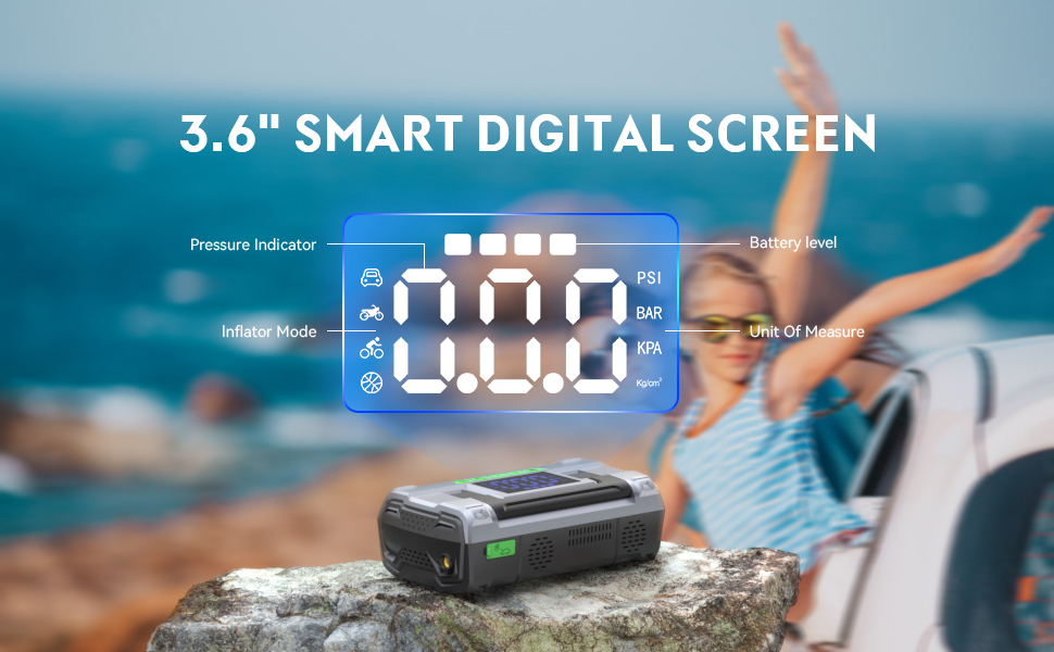 Amazon.com: CAROSS T14 Jump Starter with Air Compressor, 2000A Peak 20000mAh, Green Jumper Cable ...