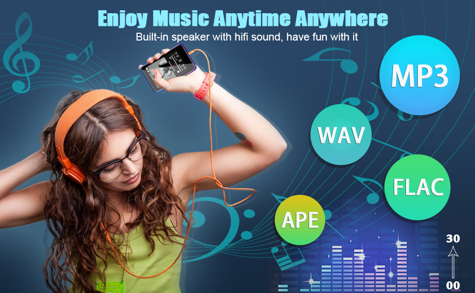 Amazon.com: Sunoony MP3 Player with Bluetooth 5.0, Music Player with FM Radio and Speaker, 2.4 ...